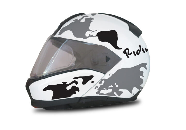 BMW System 6 Helmet (White) The Globe Series Black & Grey Stickers Kit ...