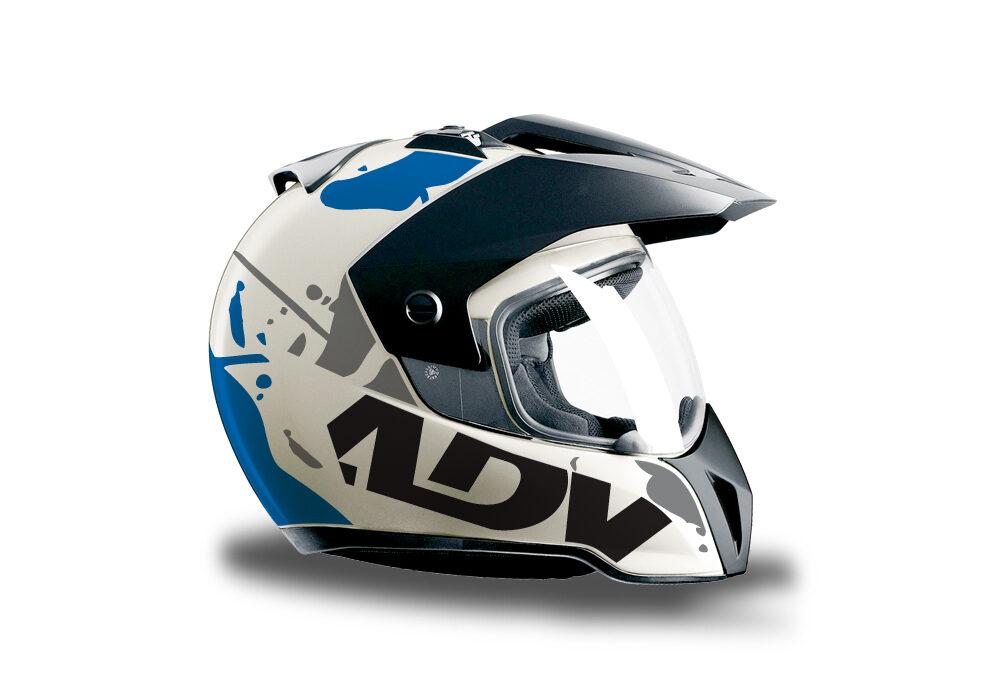 BMW Enduro Helmet (White) Grey & Grey Stickers - Signature Custom Designs